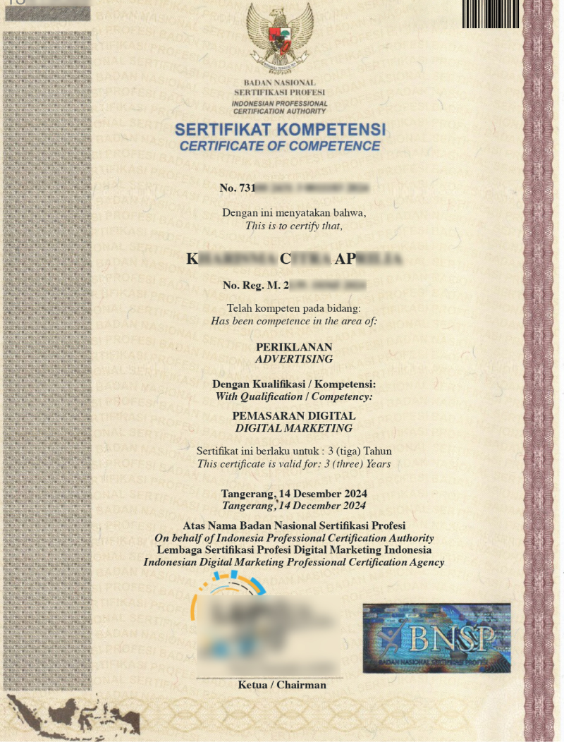 Pelatihan & Sertifikasi BNSP Resmi, Jaminan lulus 100%